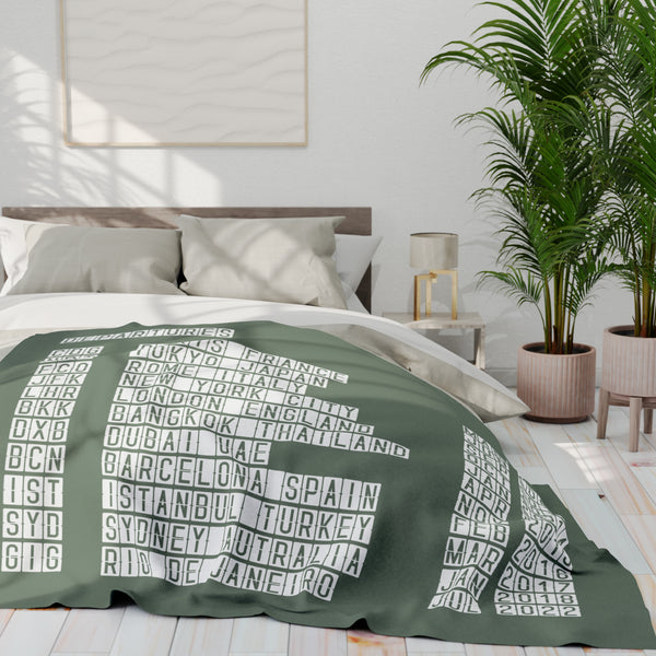 Custom Airport Codes Throw Blanket – Easy Planet Travel