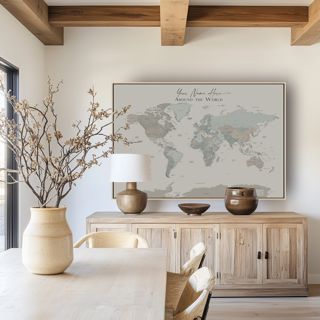 Custom Political World Map Ranch – Easy Planet Travel