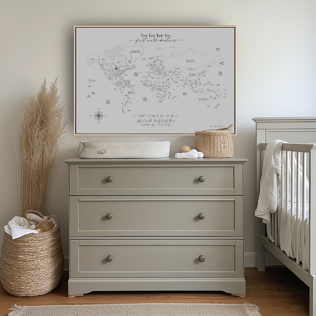 Custom Birth Details World Map – Easy Planet Travel